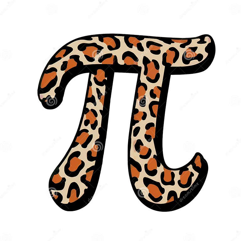 The Mathematical Symbol Pi Features a Bold Leopard Print Pattern Stock ...