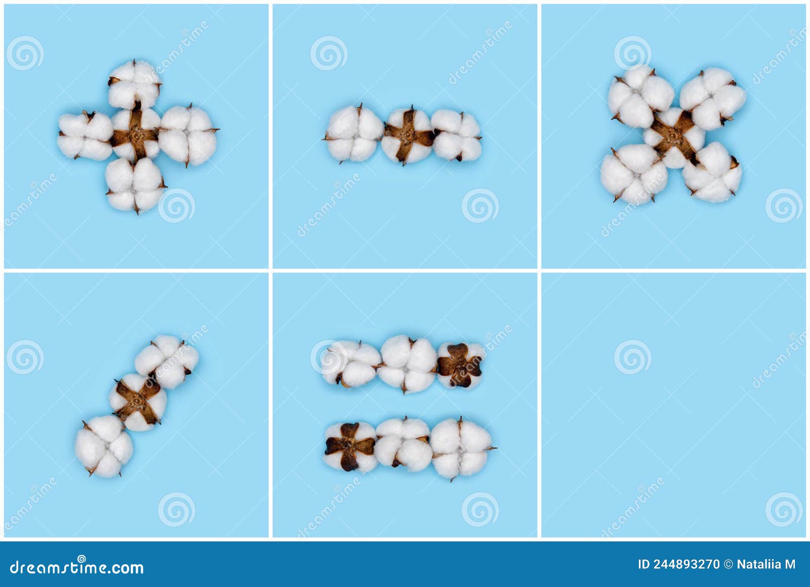 Mathematical Symbols Composed of Cotton Flowers Stock Illustration ...