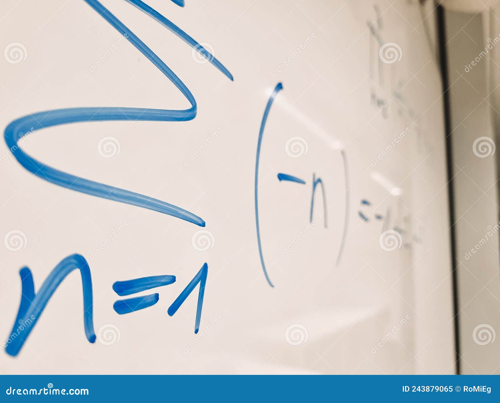 Mathematical Symbols of an Equation from a Mathematics Lecture on a ...