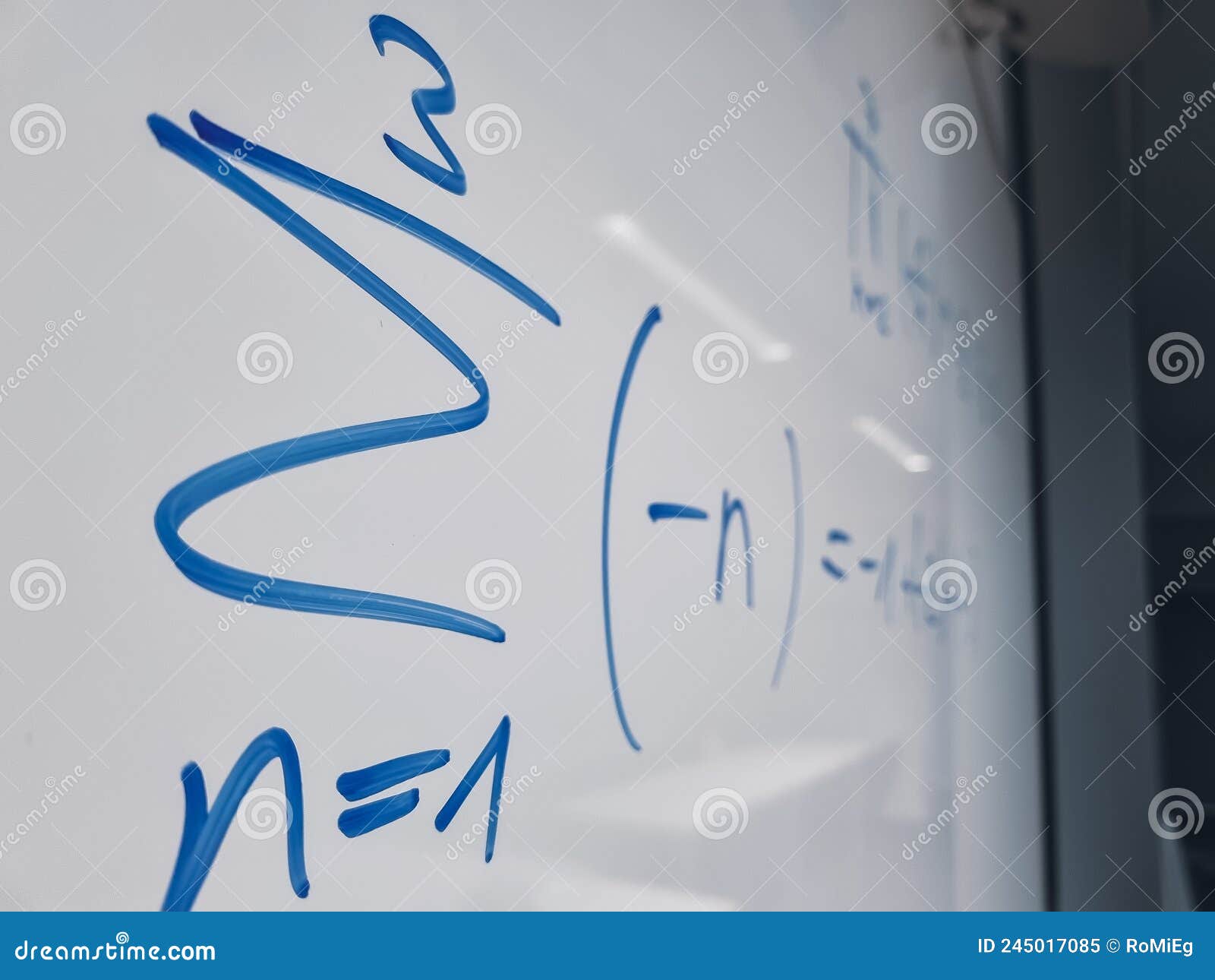 Mathematical Symbols of an Equation from a Mathematics Lecture on a ...