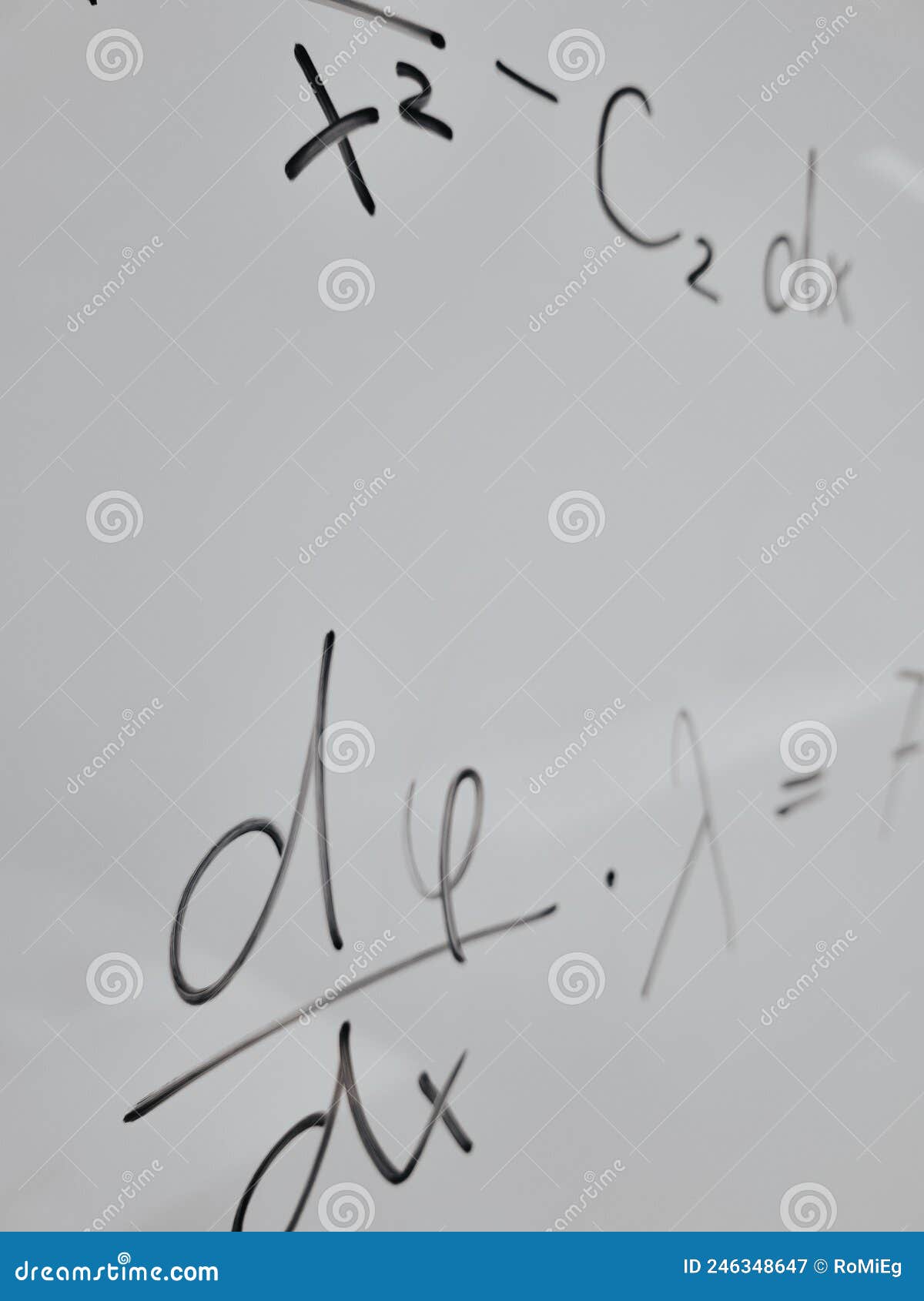 Mathematical Symbols of an Equation from a Mathematics Lecture on a ...