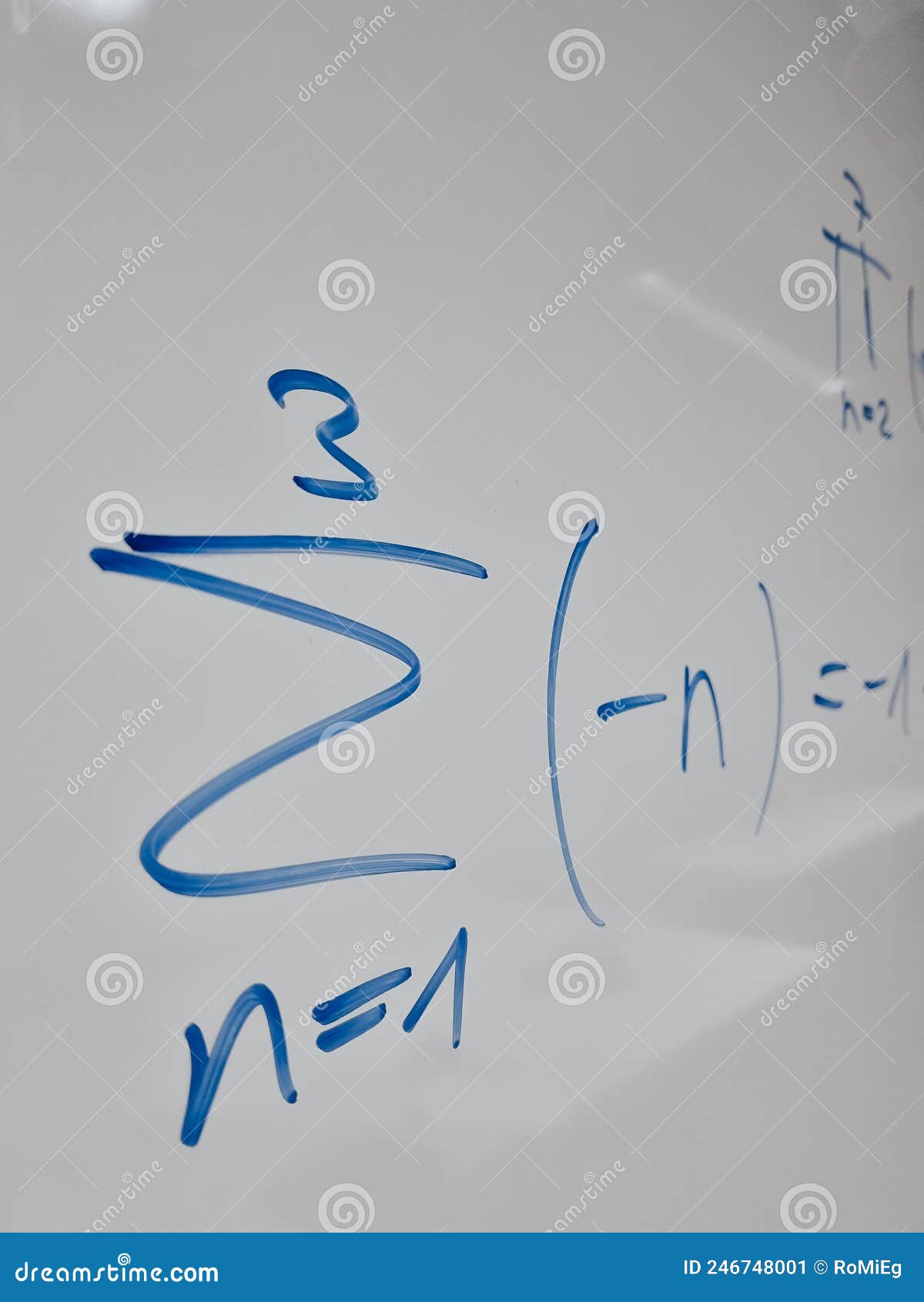 Mathematical Symbols of an Equation from a Mathematics Lecture on a ...