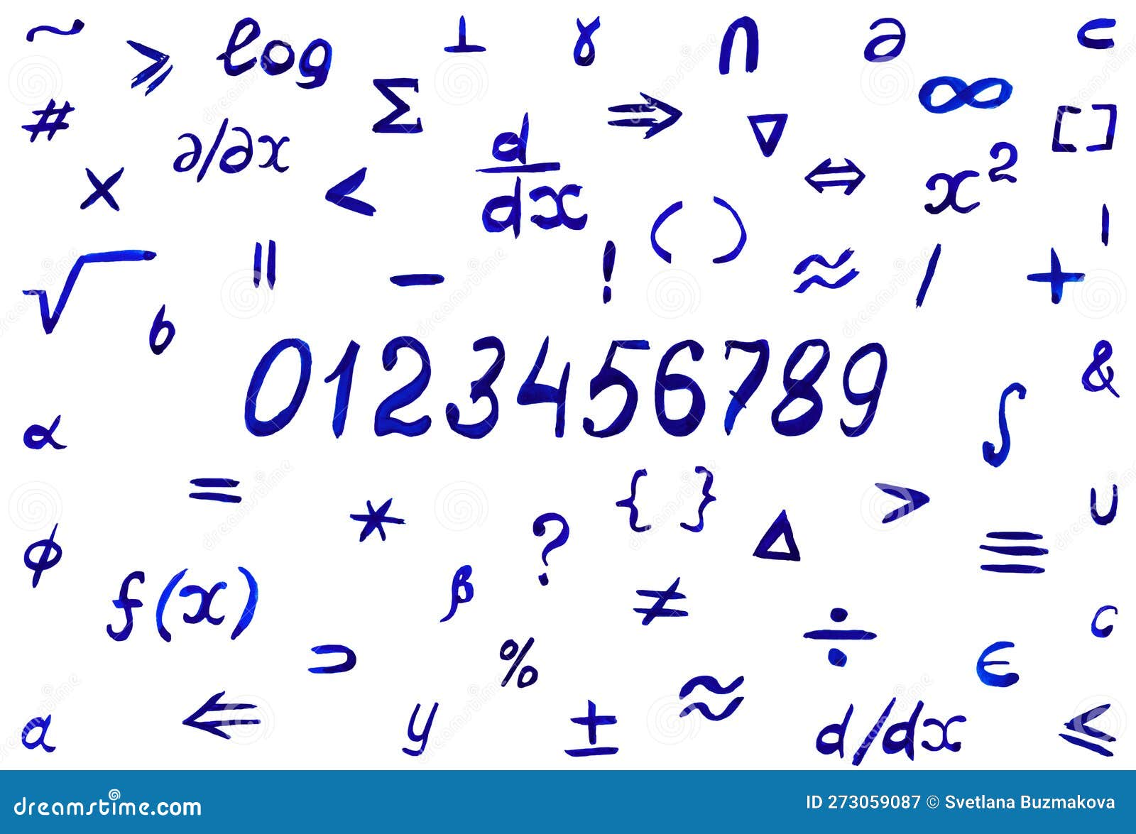 Mathematical Symbols, Signs, Numbers and Formulas are Written with a ...