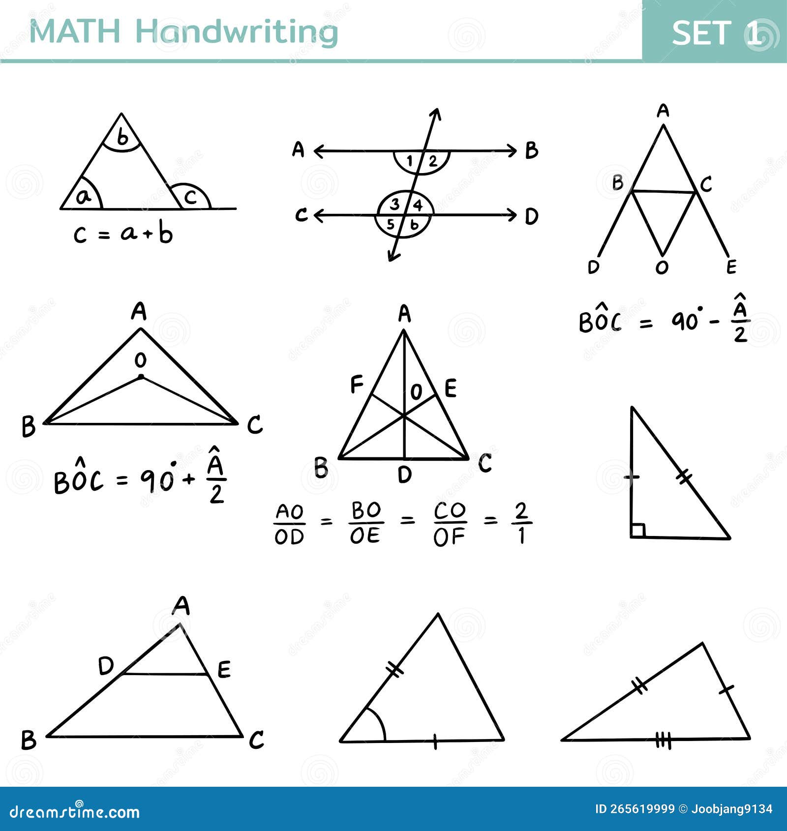 Math Mathematical Handwriting Set 1 Stock Vector - Illustration of ...