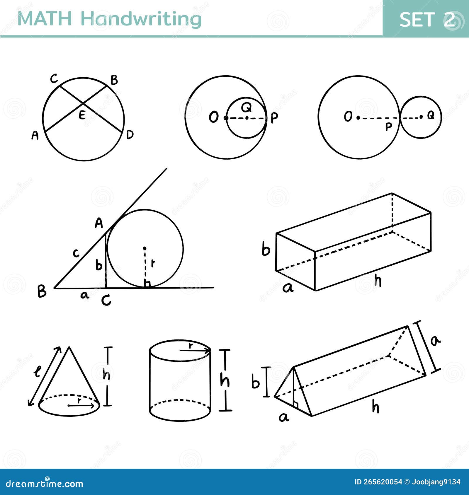Math Mathematical Handwriting Set 2 Stock Vector - Illustration of math ...