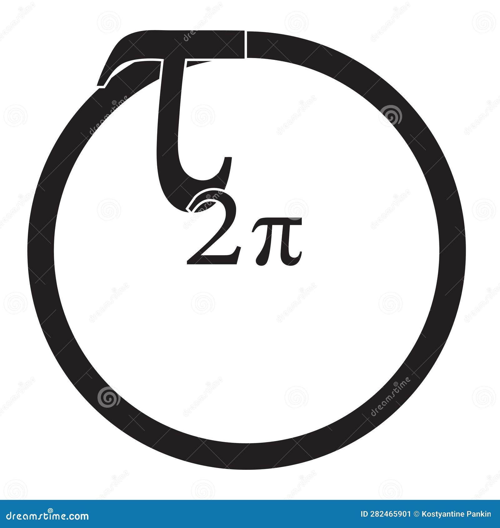 Mathematical value Tau stock vector. Illustration of science - 282465901