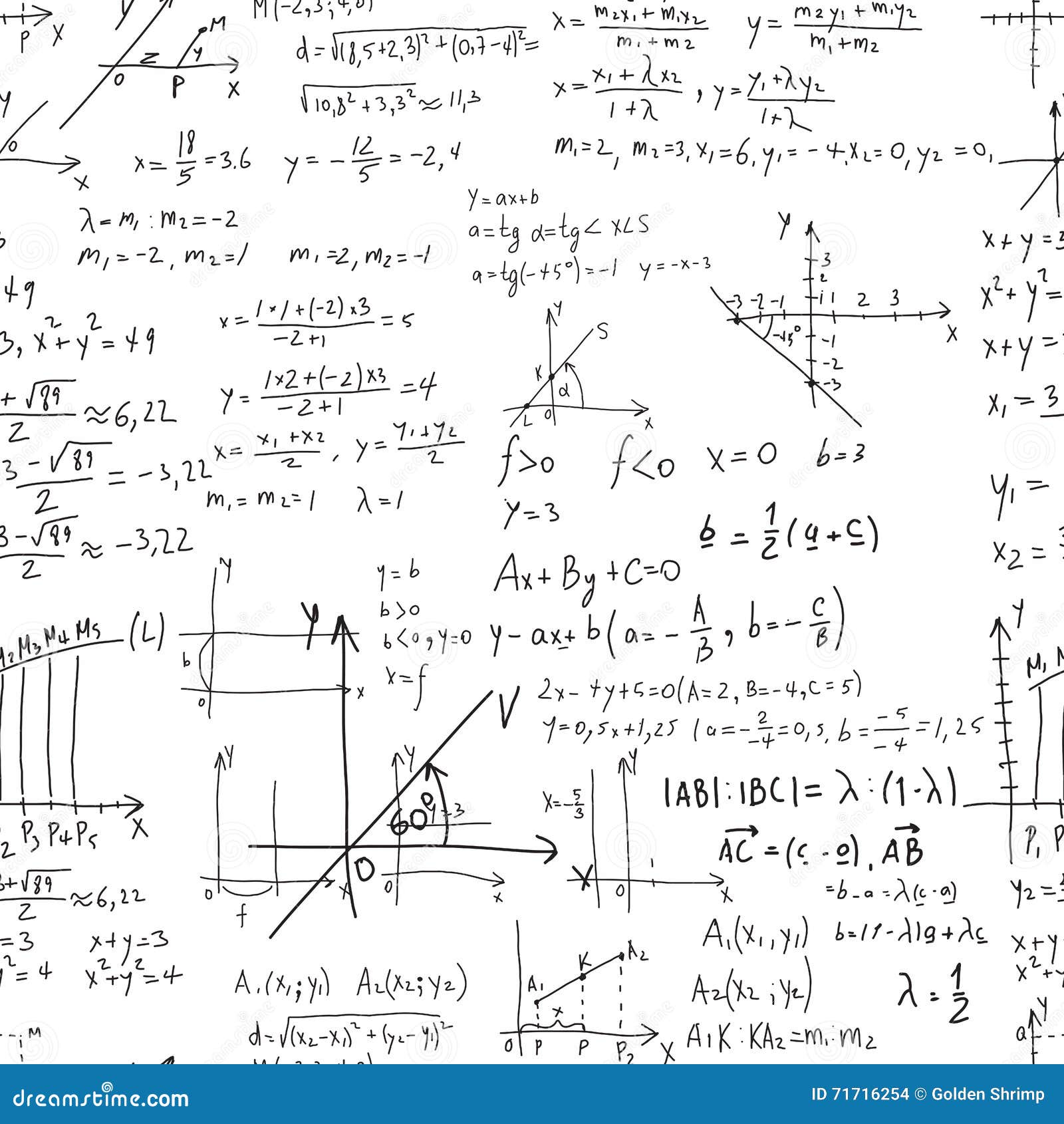 Mathematical Vector Seamless Pattern with Geometrical Figures, P Stock ... Mathematical Vector Seamless Pattern with Geometrical Figures, P Stock ...