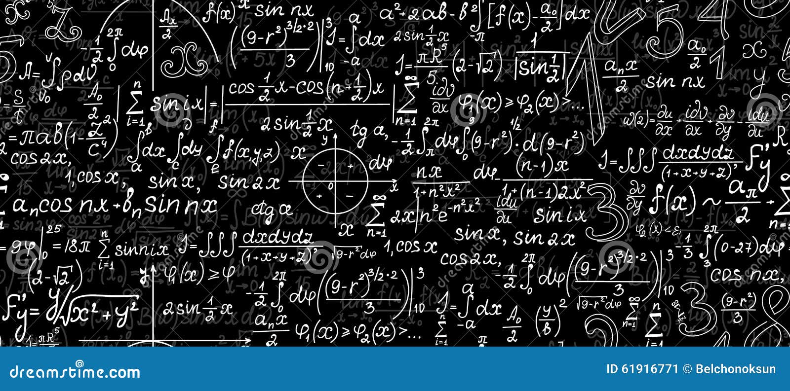 Mathematical Vector Seamless Pattern with Geometrical Figures, Plots ... Mathematical Vector Seamless Pattern with Geometrical Figures, Plots ...