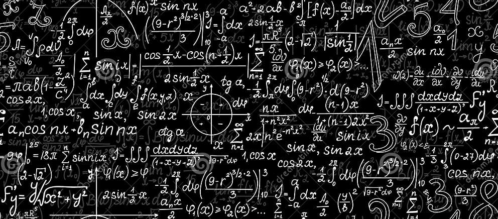 Mathematical Vector Seamless Pattern with Geometrical Figures, Plots ...