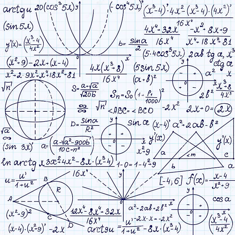 Mathematical Vector Seamless Pattern with Geometrical Figures ...