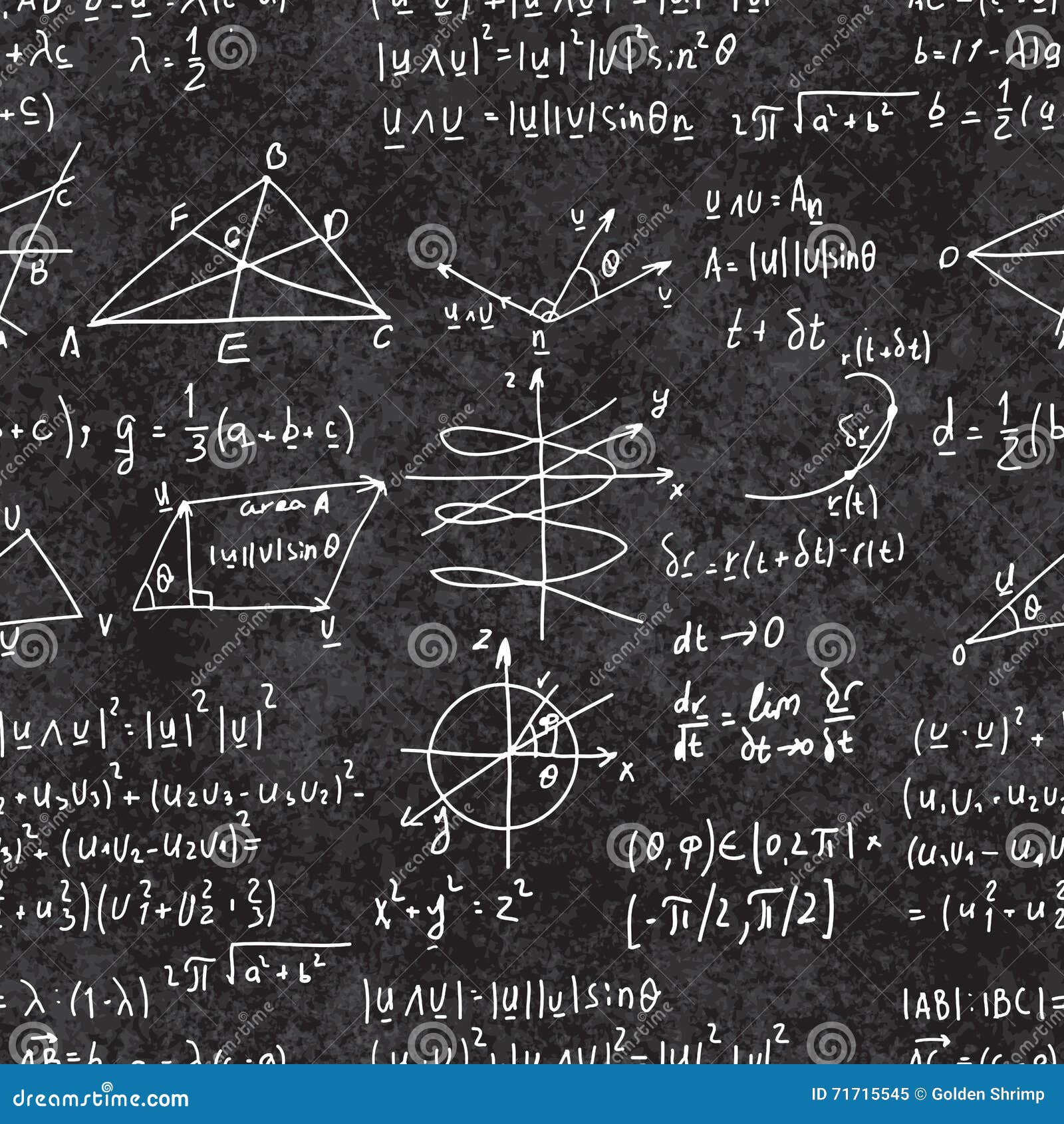 Mathematical Vector Seamless Pattern with Plots. Stock Vector ...