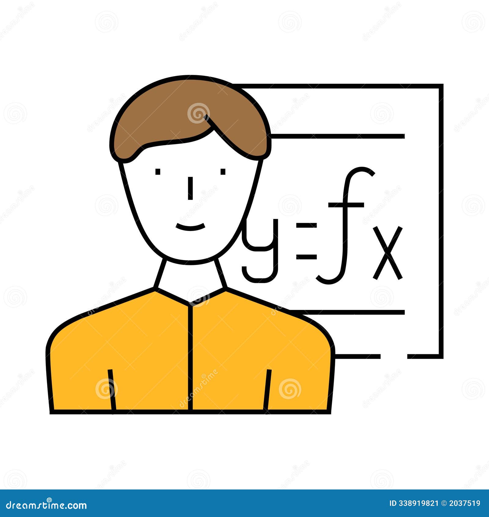 Mathematician Engineer Worker Icon Color Illustration Cartoon Vector ...