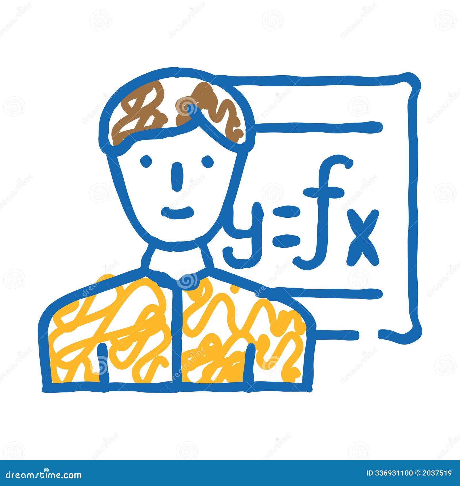 Mathematician Engineer Worker Icon Color Illustration Cartoon Vector ...