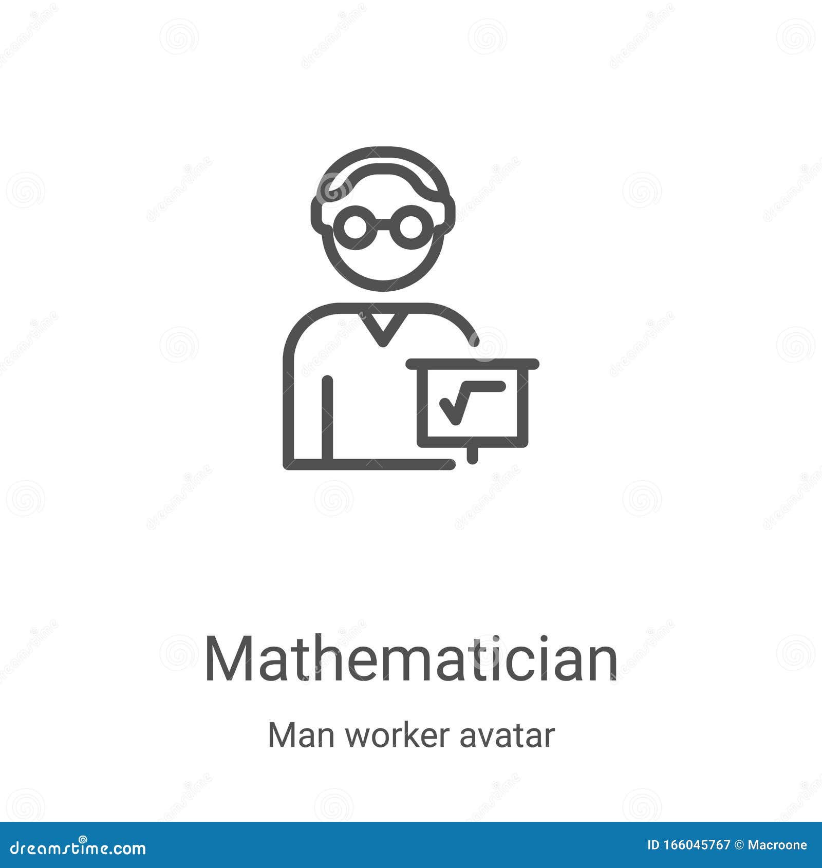 Mathematician Icon Vector from Man Worker Avatar Collection. Thin Line ...