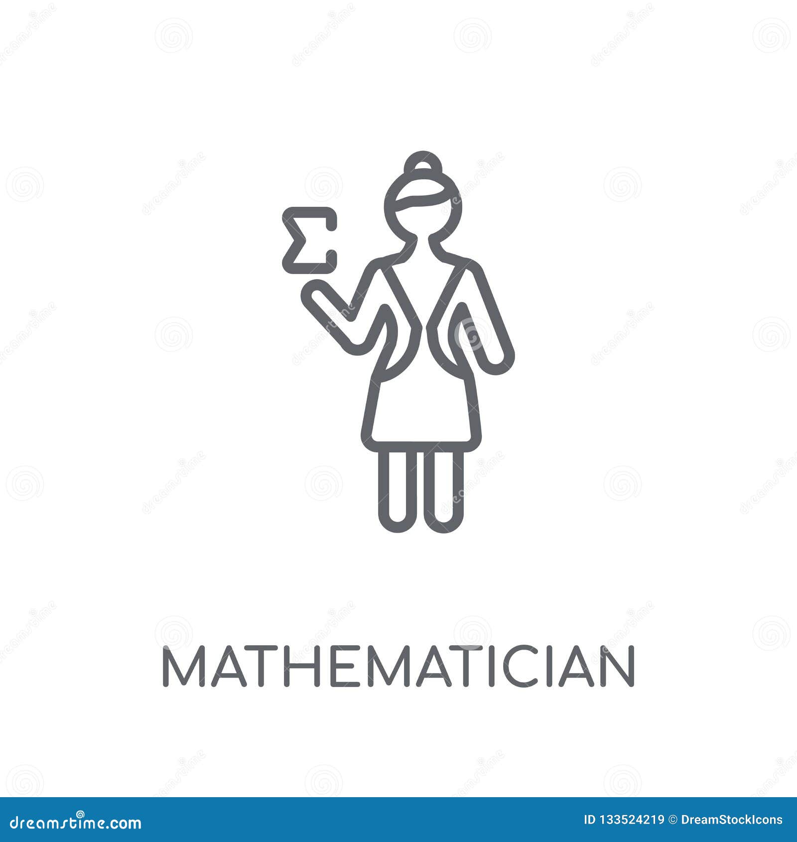 Mathematician Linear Icon. Modern Outline Mathematician Logo Con Stock ...