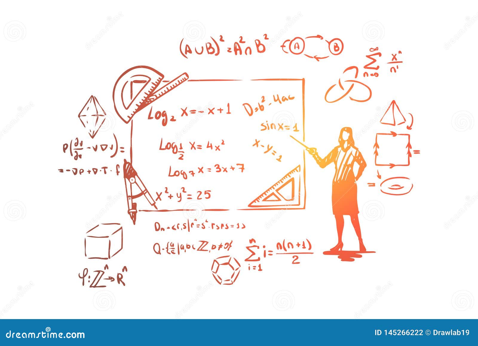 Mathematician With Pointer, Theorem Proof, Stationery Tools,complex ...