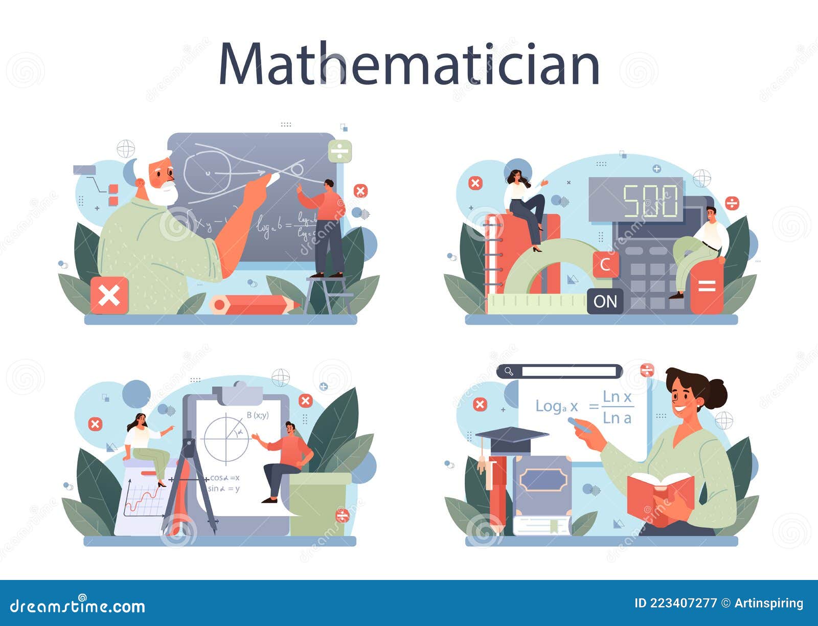 Mathematician Set. Mathematician Seek And Use Scientific Pattern ...