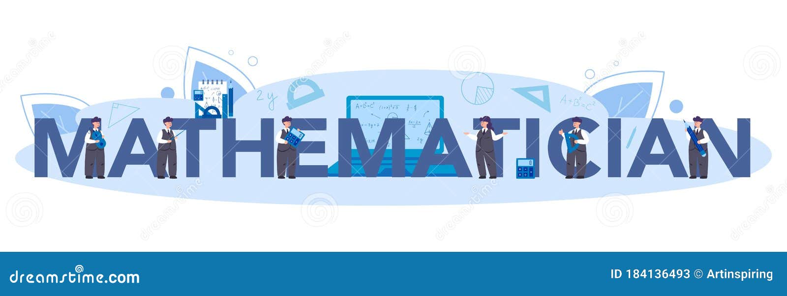 Mathematician Typographic Header Concept. Mathematician Seek and Use ...