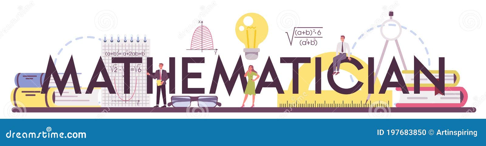 Mathematician Typographic Header. Mathematician Seek and Use Stock ...