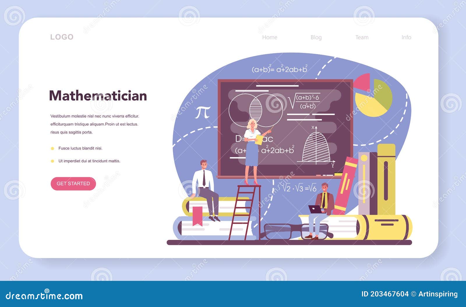 Mathematician Web Banner or Landing Page. Mathematician Seek Stock ...