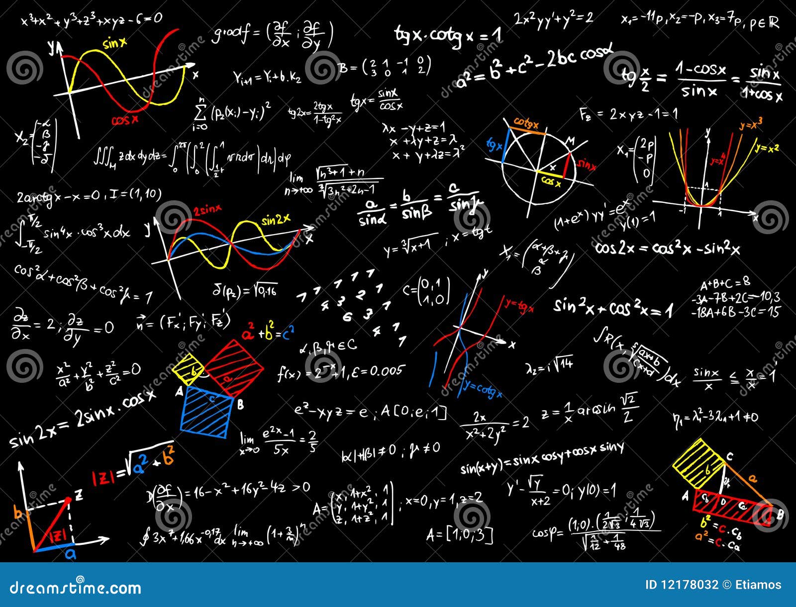 Mathematics stock vector. Illustration of physics, figure - 12178032