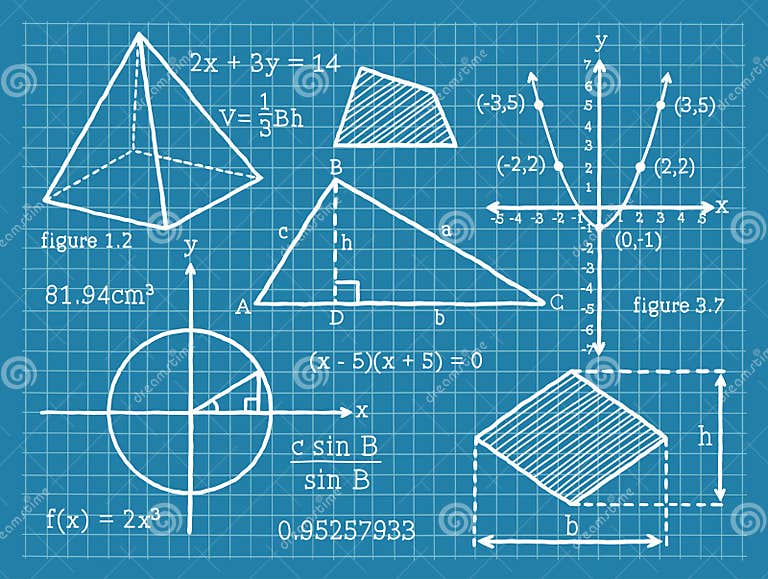 Mathematics, Algebra, Geometry, Trigonometry Stock Vector ...
