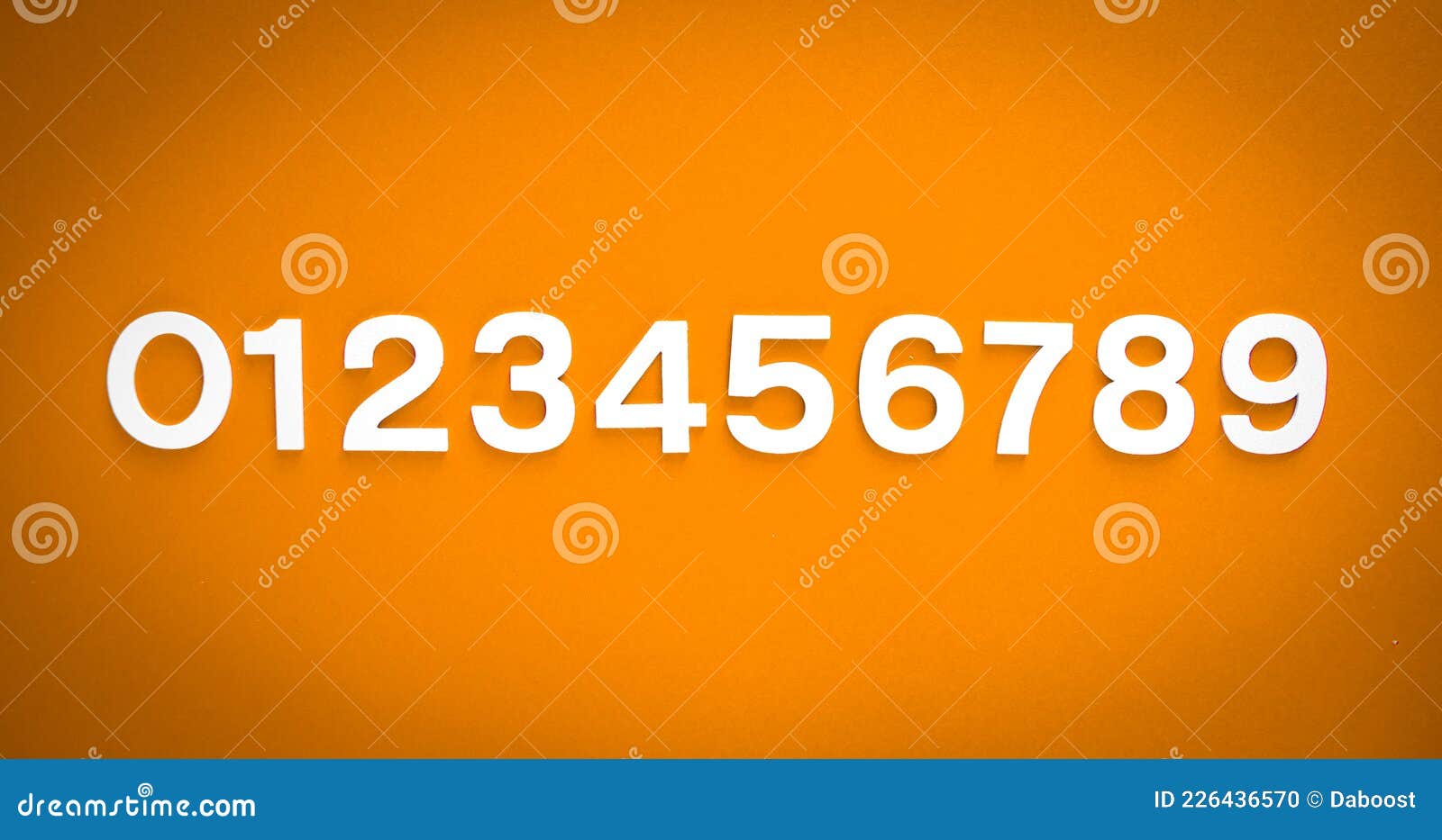 Mathematics Background Made with Solid Numbers. Isolated on Orange ...