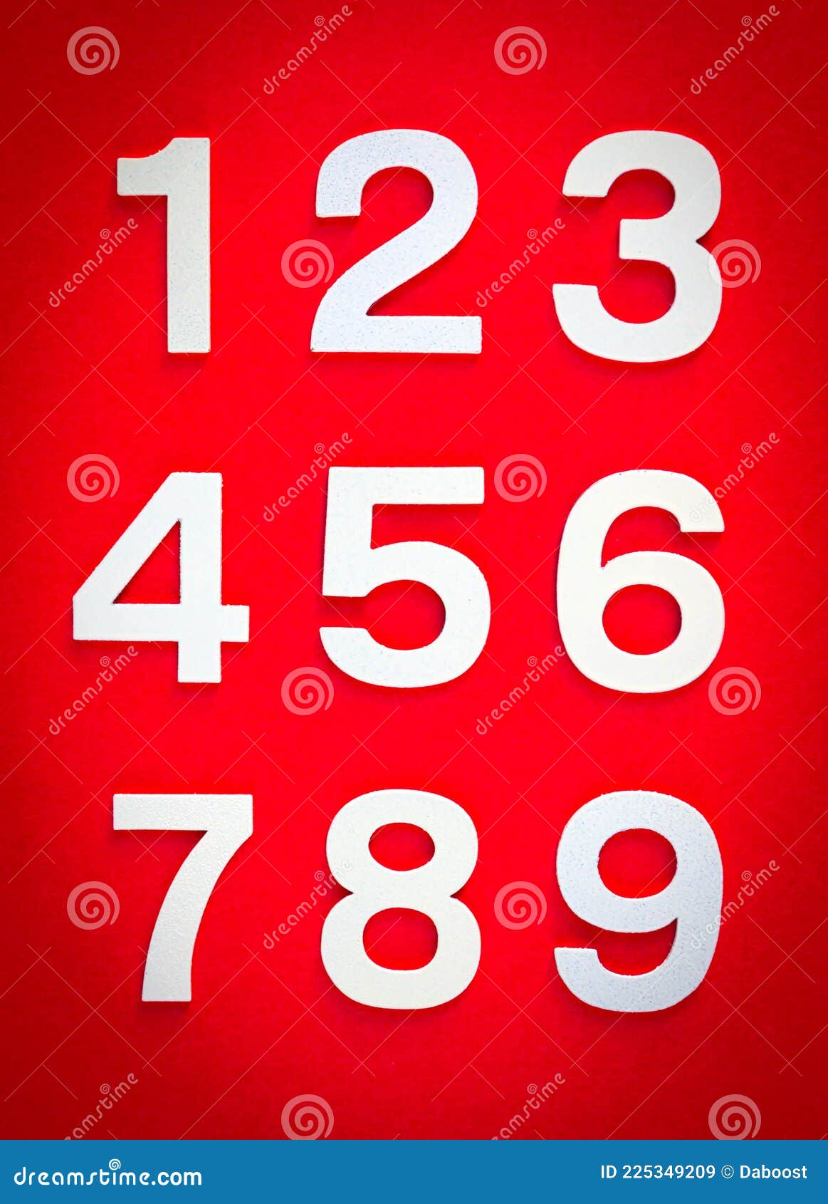 Mathematics Background Made with Solid Numbers. Isolated on Red Stock ...