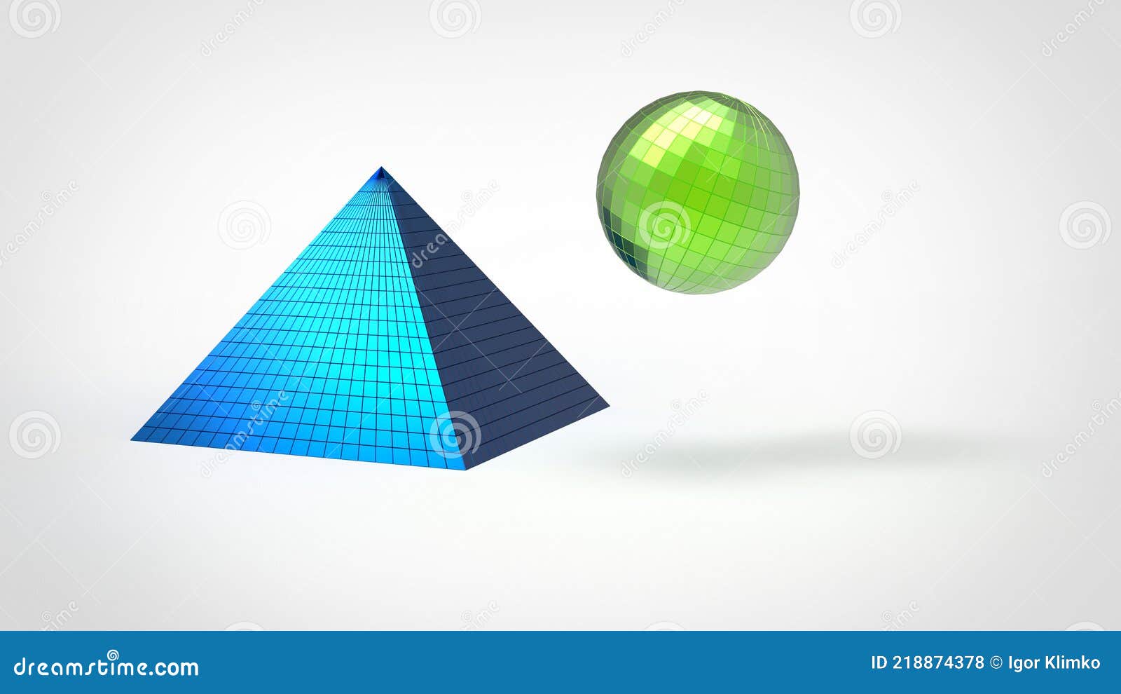Mathematics Banner with Pyramid and Sphere. Stock Illustration ...