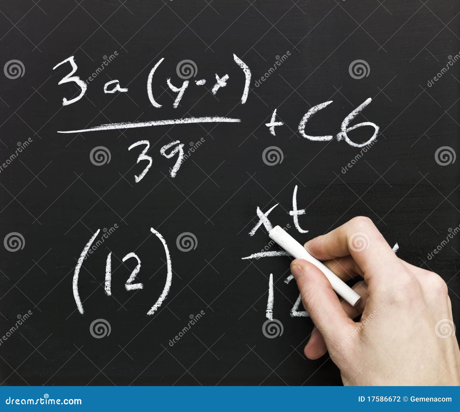 Mathematics on a Blackboard Stock Photo - Image of writing, hand: 17586672