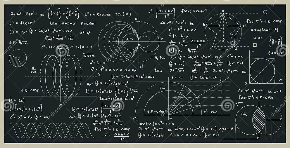 Mathematics Blackboard Vector Stock Vector - Illustration of study ...