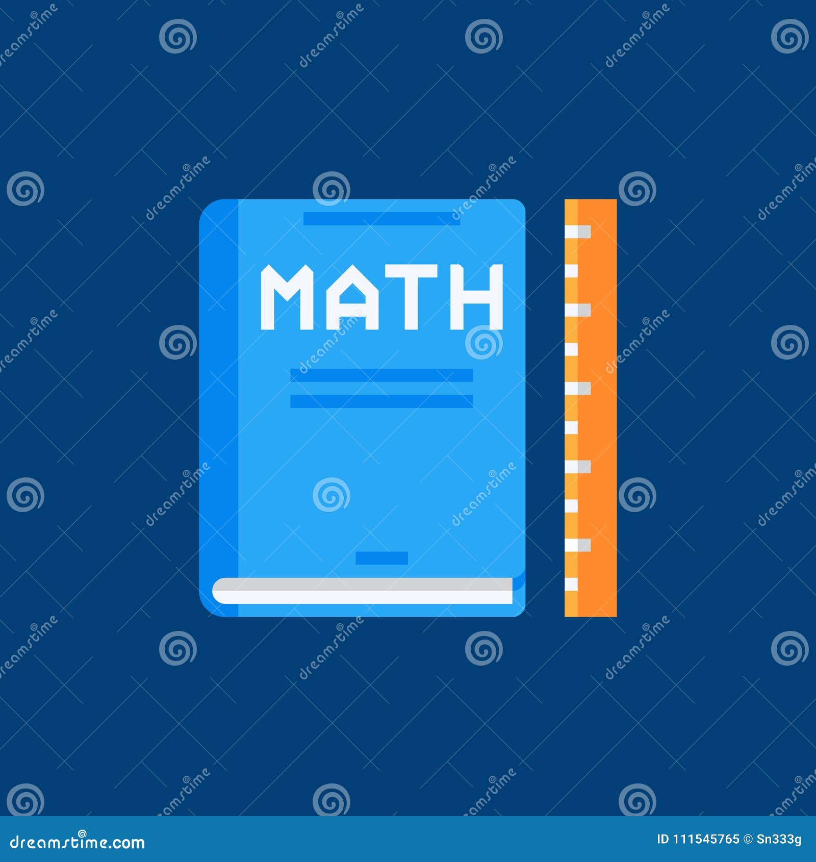 Mathematics Book Flat Icon. Vector Math Book Sign Stock Vector ...