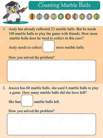 Mathematics Counting Marble Balls Solved Problem Stock Vector ...