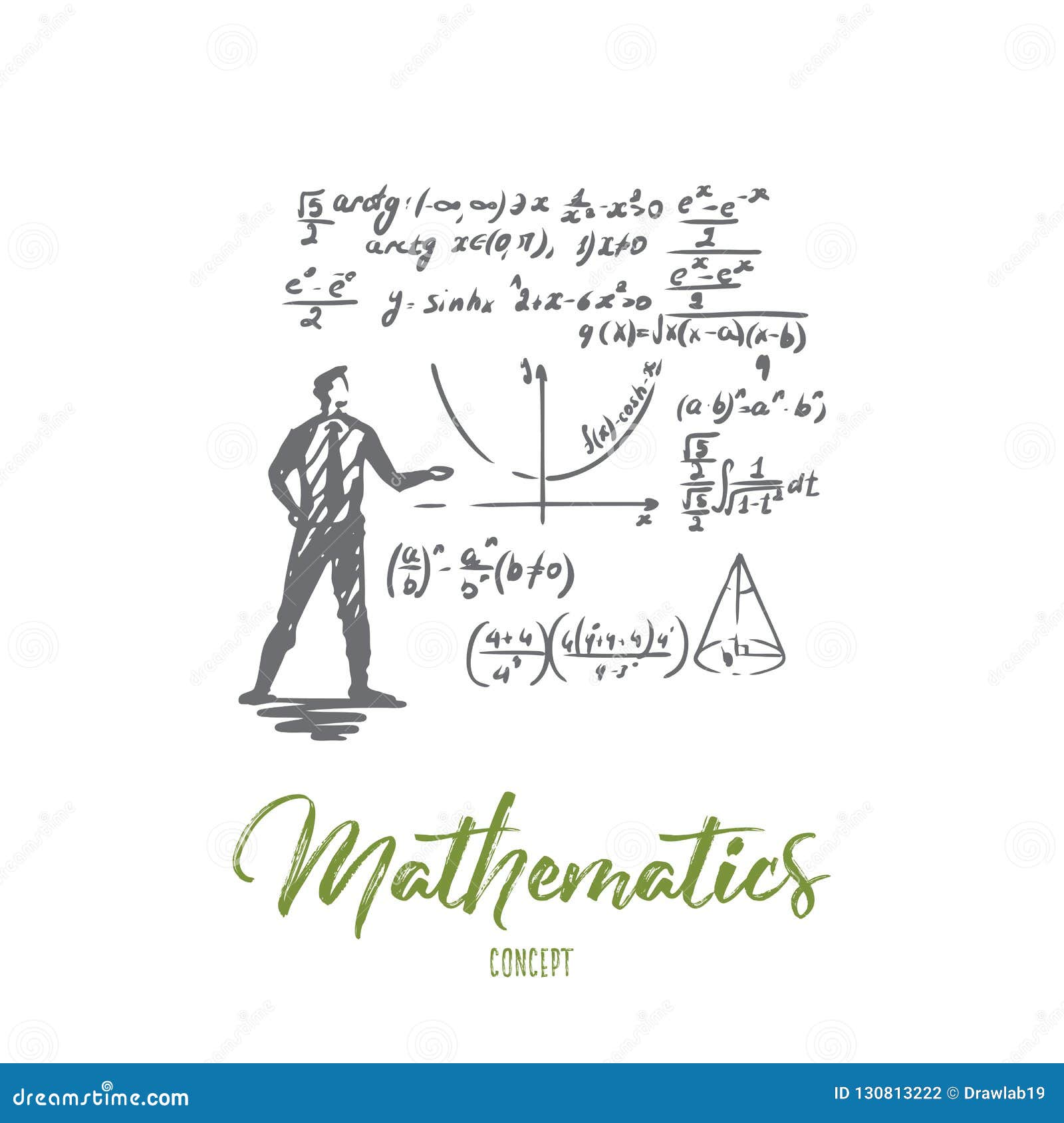 Mathematics, Education, Science, School, Study Concept. Hand Drawn ...