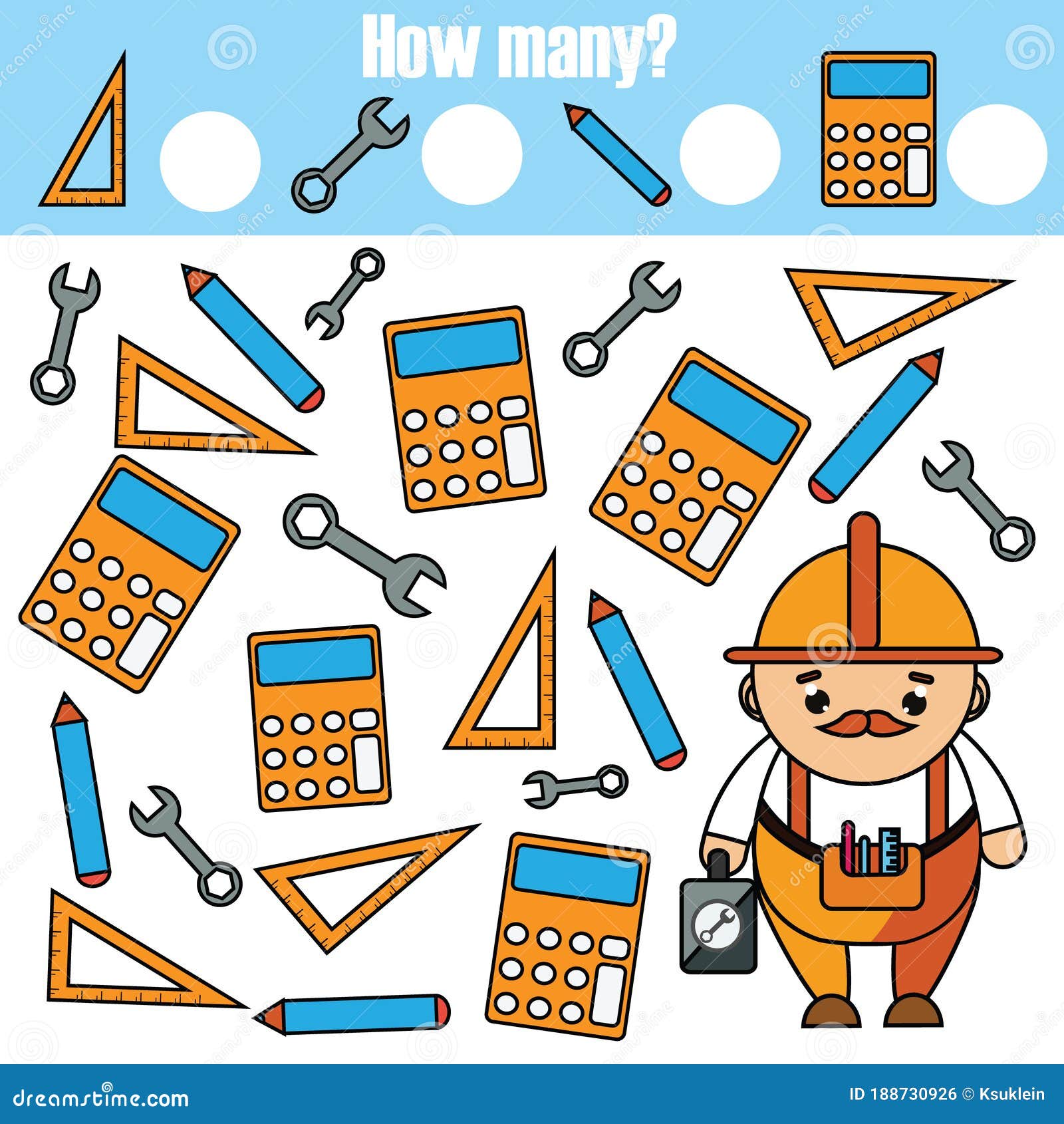 Mathematics Educational Children Game. Study Counting, Numbers ...