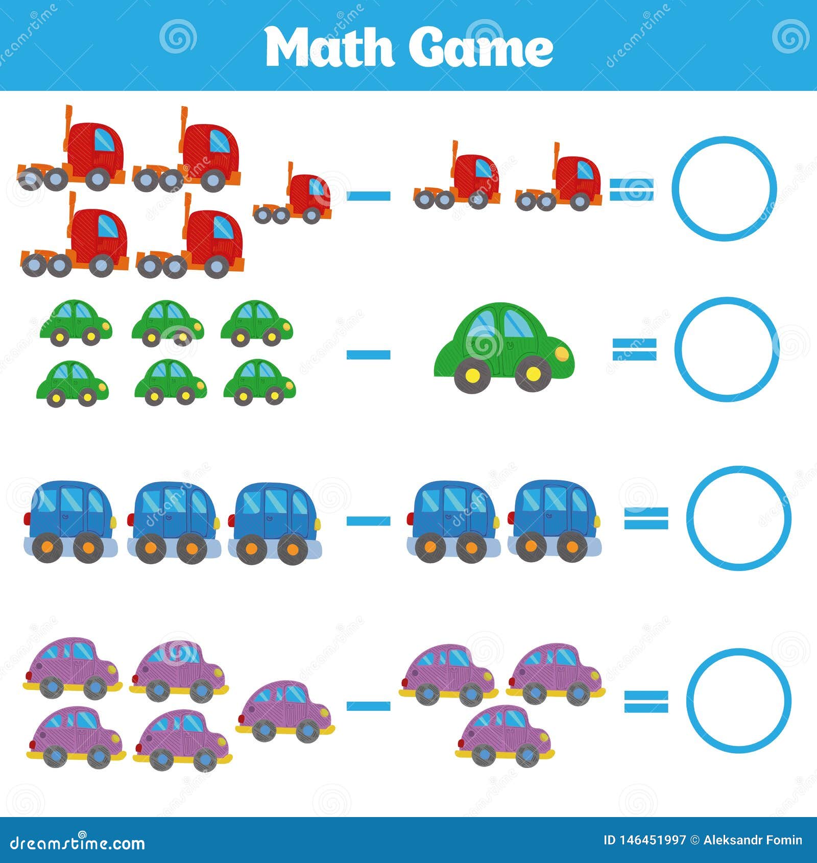 Mathematics Educational Game for Children Learning Subtraction ...