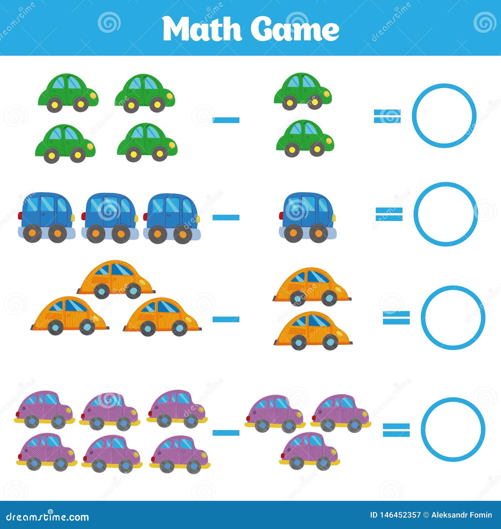 Mathematics Educational Game for Children Learning Subtraction ...