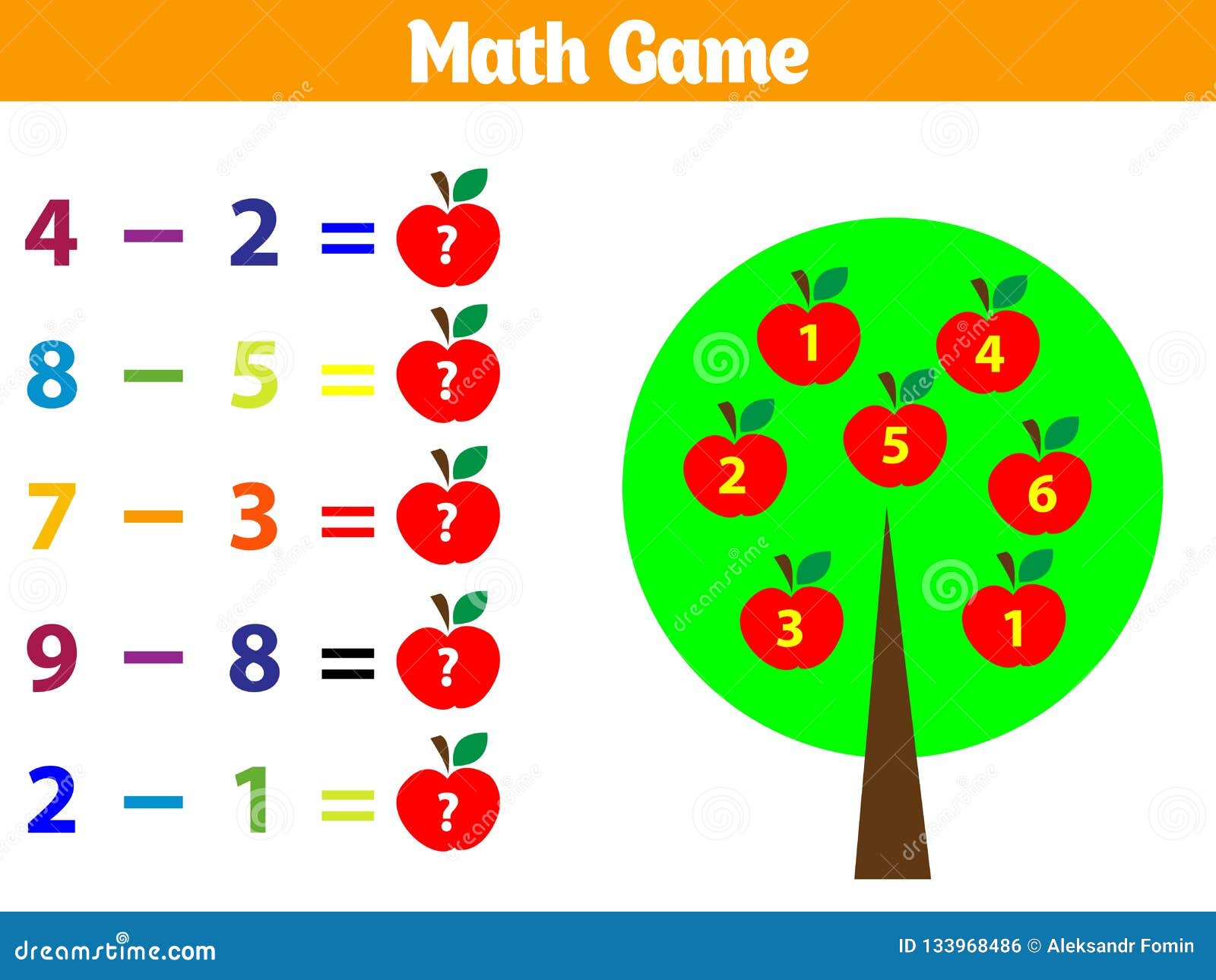 Mathematics Educational Game for Children Vector Illustration Stock ... Mathematics Educational Game for Children Vector Illustration Stock ...