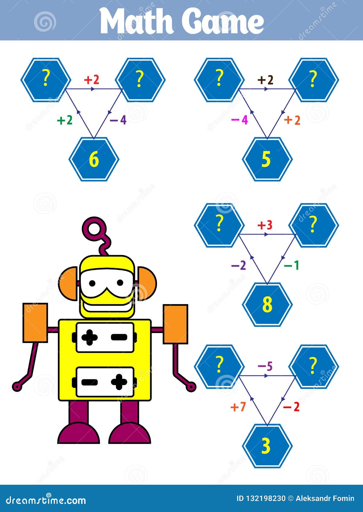 Mathematics Educational Game for Children Vector Illustration Stock ...