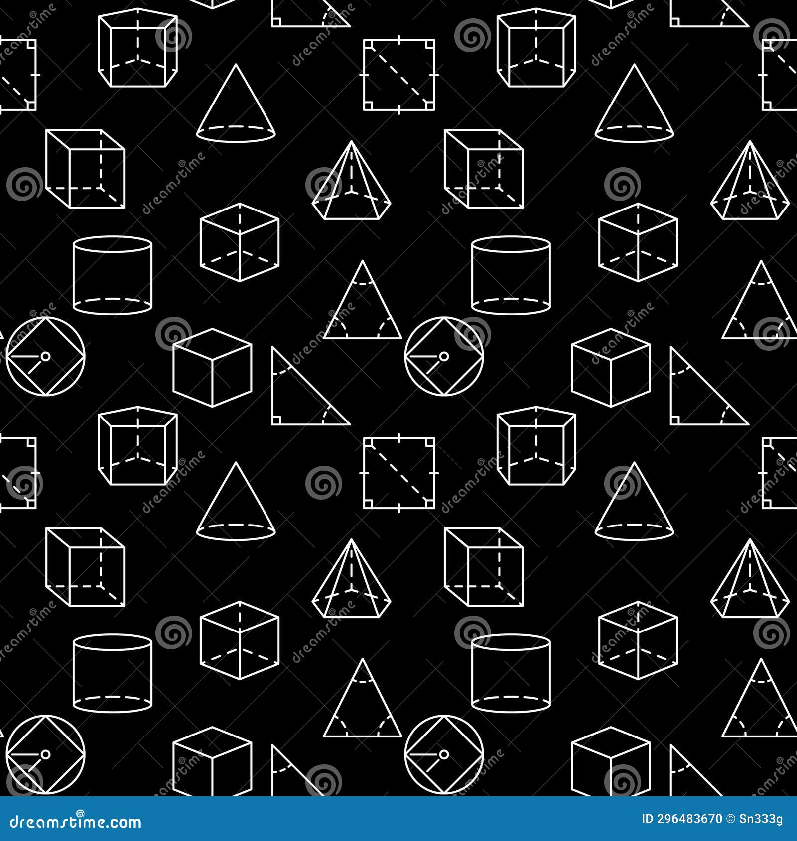 Mathematics Figures Colored Seamless Pattern - Geometry Education ...