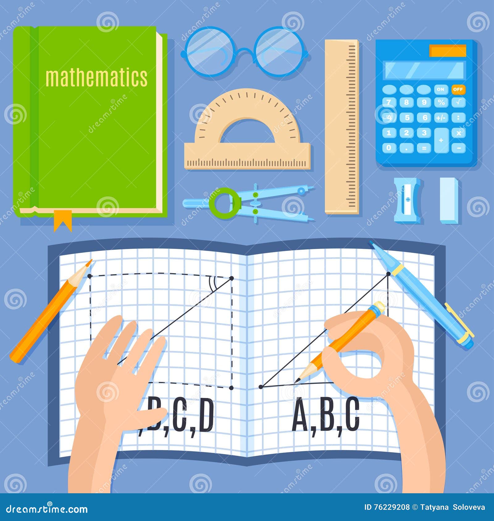 Mathematics Hands-on Classroom Activity Isolated Cartoon Vector ...