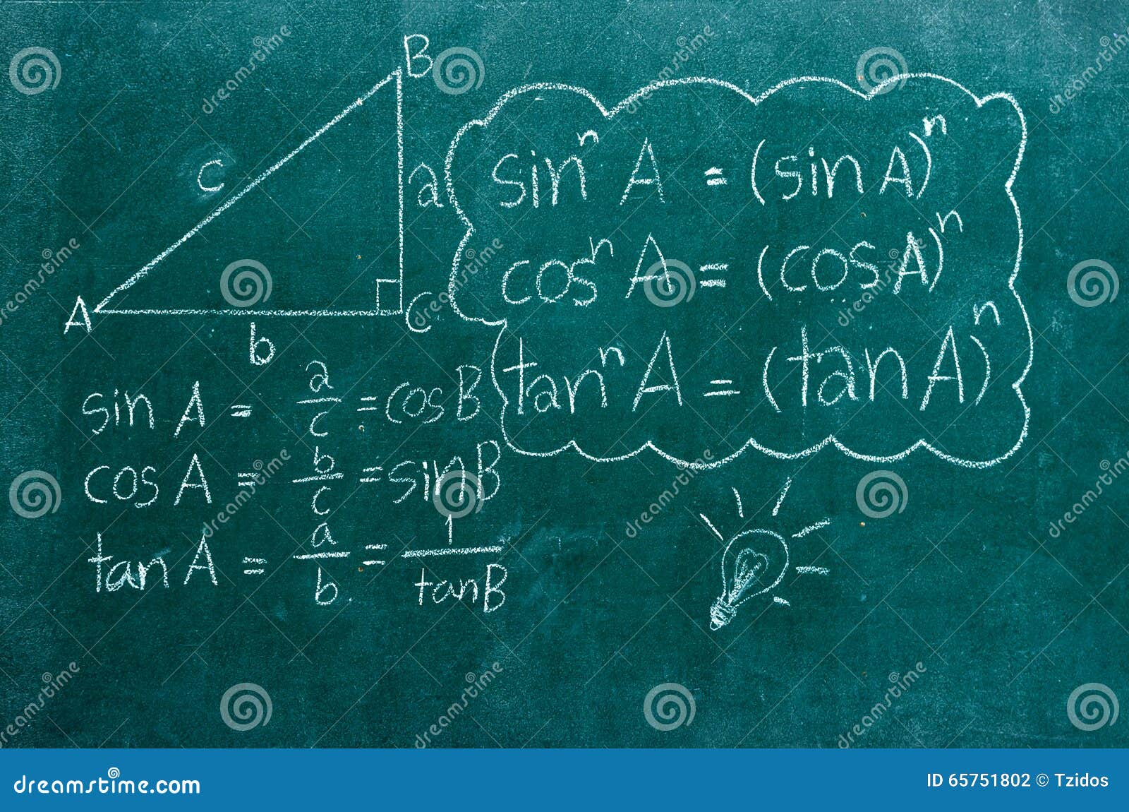 Mathematics Formulas on a Blackboard Stock Illustration - Illustration ...