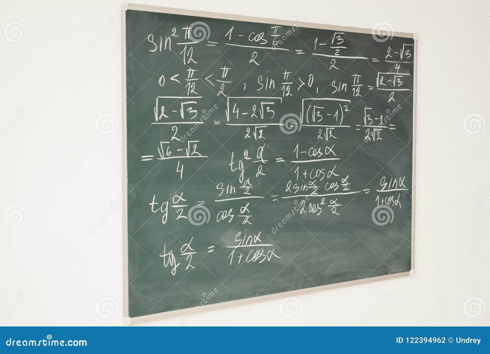 Mathematics Formulas Written on the Chalkboard. School, Lesson ...