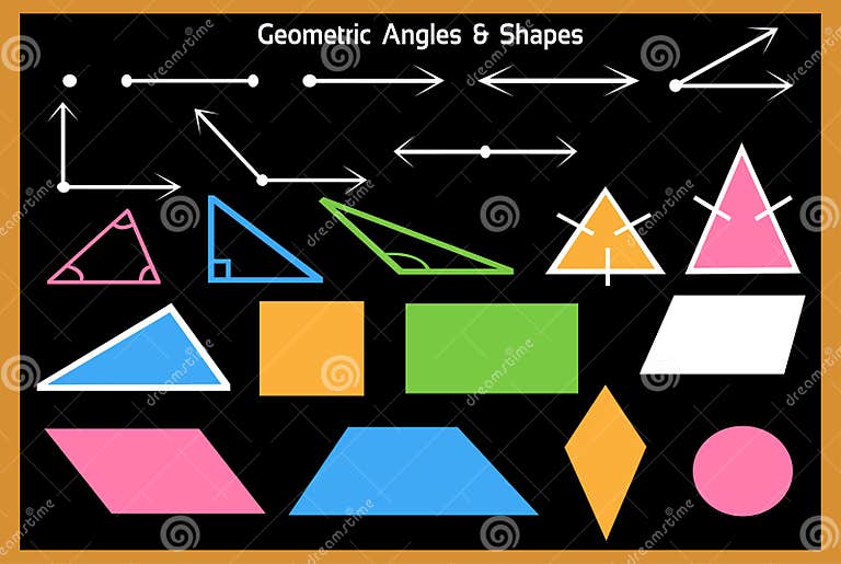 Mathematics-Geometric Angles and Shapes Studied in Schools Stock Vector ...