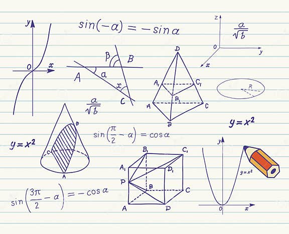 Mathematics - Geometric Shapes and Expressions Stock Vector ...