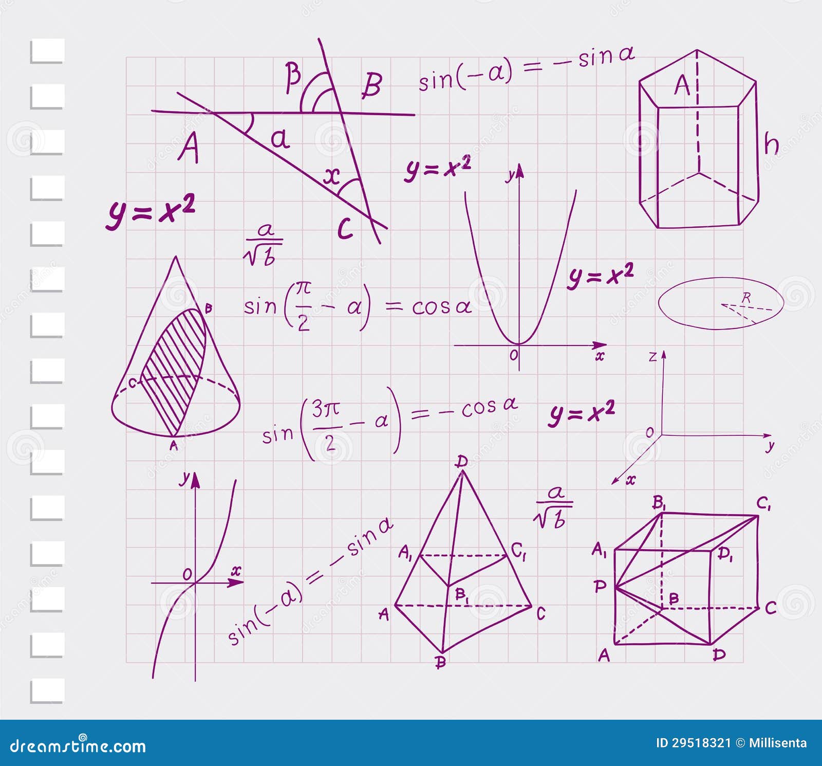 Mathematics - Geometric Shapes Sketches Stock Vector - Illustration of ...