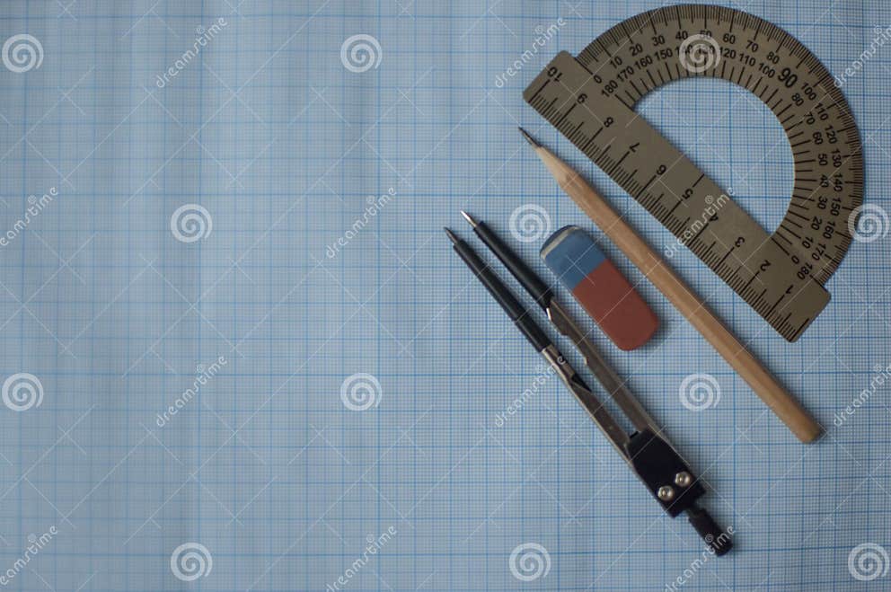 Mathematics Geometry Tool for Student in Math Class with Copy Space for ...