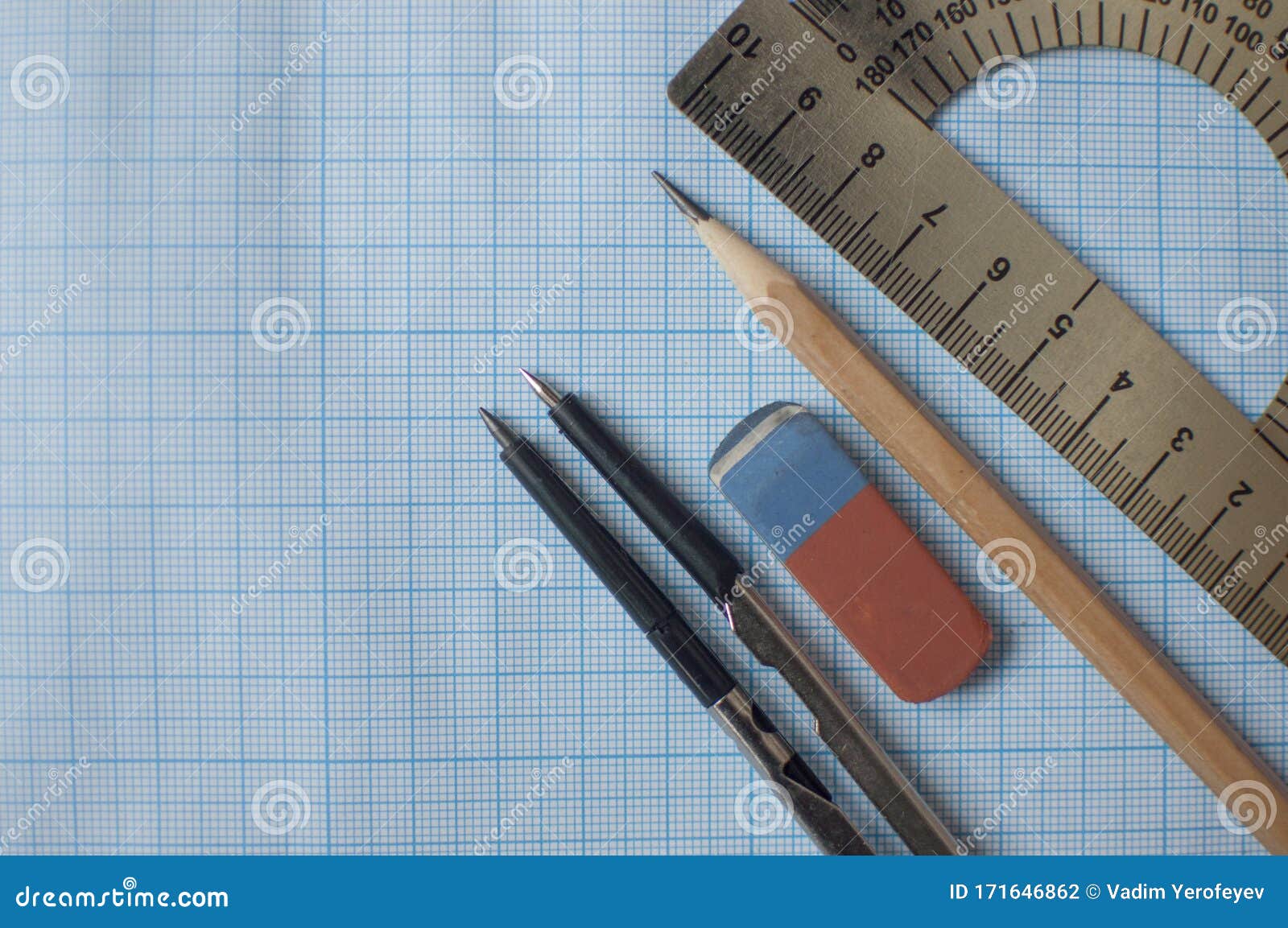 Mathematics Geometry Tool for Student in Math Class with Copy Space for ...