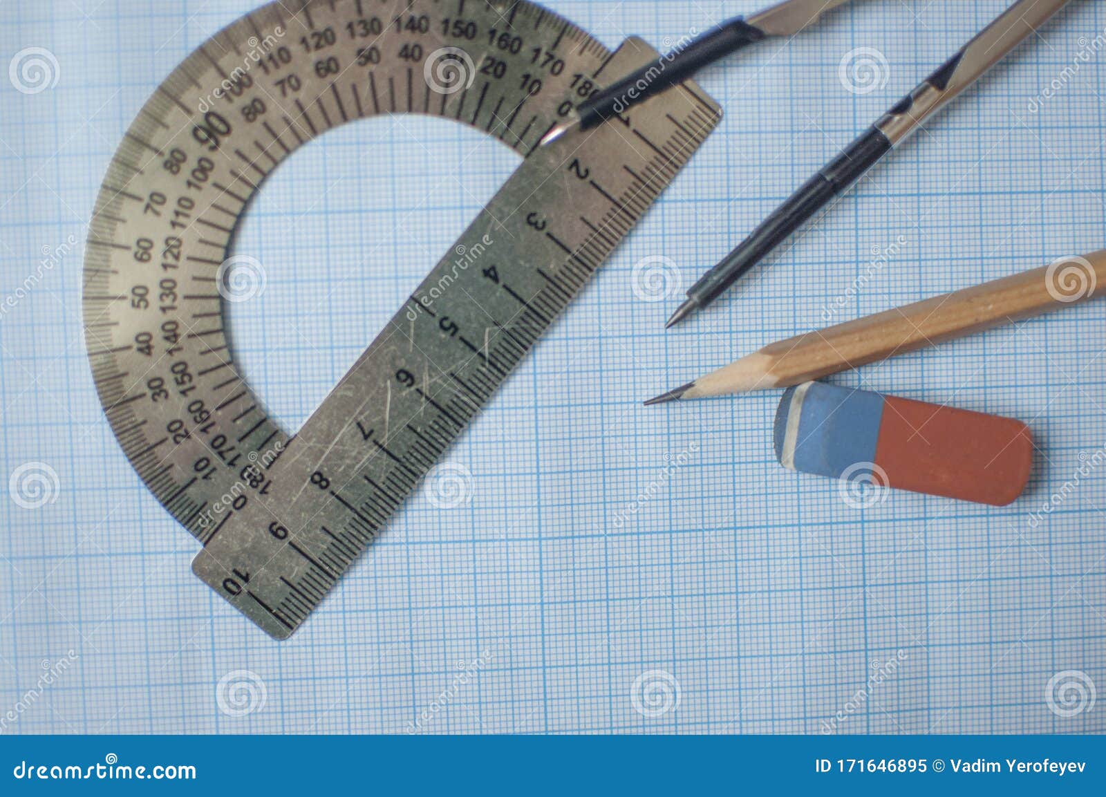 Mathematics Geometry Tool for Student in Math Class with Copy Space for ...
