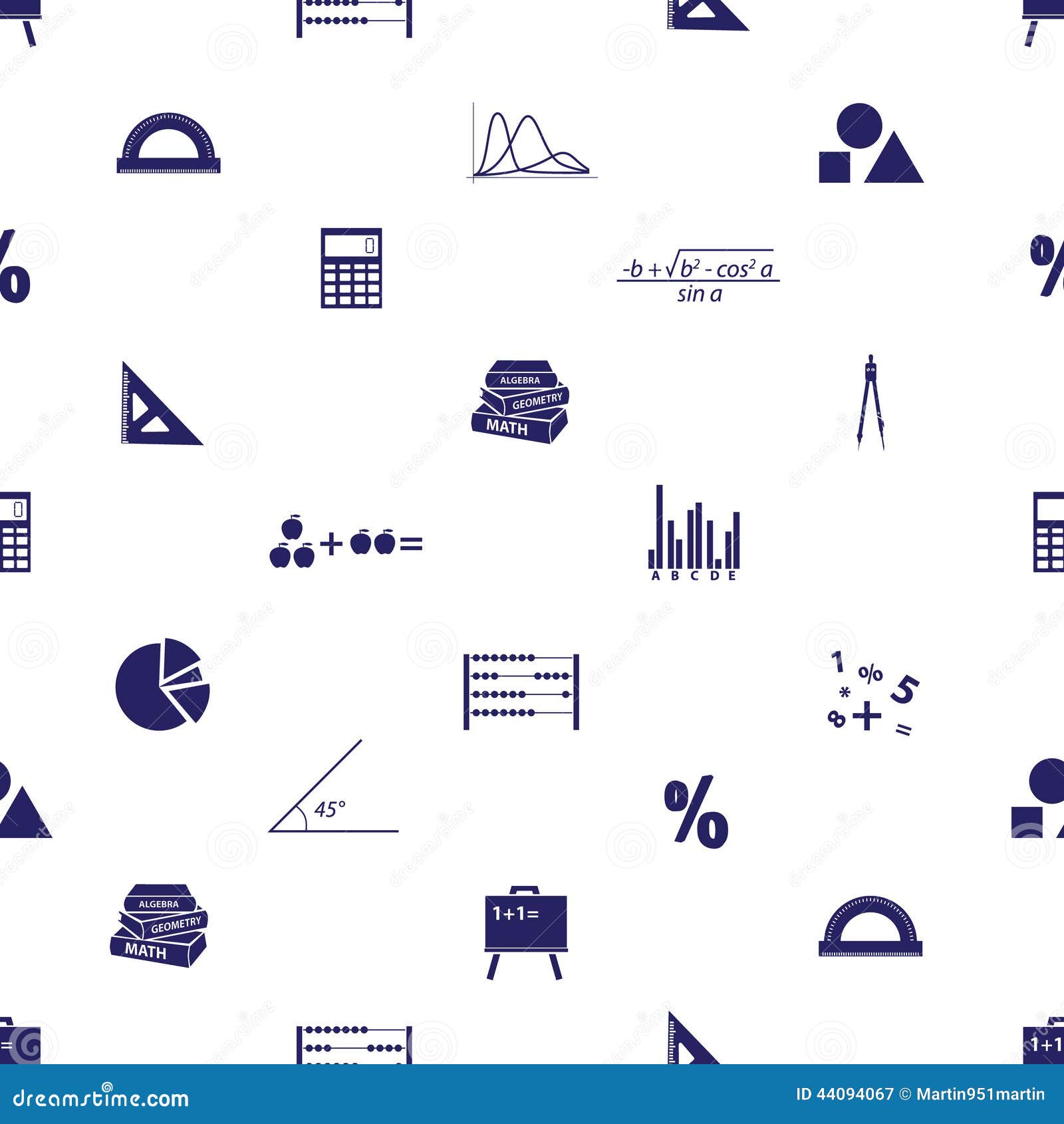 Mathematics Icons Seamless Pattern Stock Vector - Illustration of ...